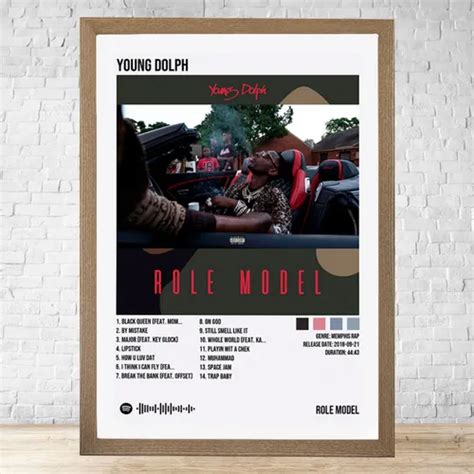 Cuadro Young Dolph Role Model 30x40 Con Vidrio Y Marco C734 Marrón