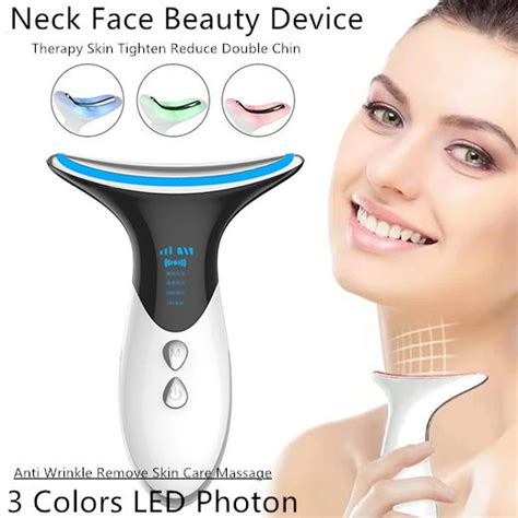 Qoo10 - Neck Face Beauty Device 3 Colors LED Photon Therapy Skin ...
