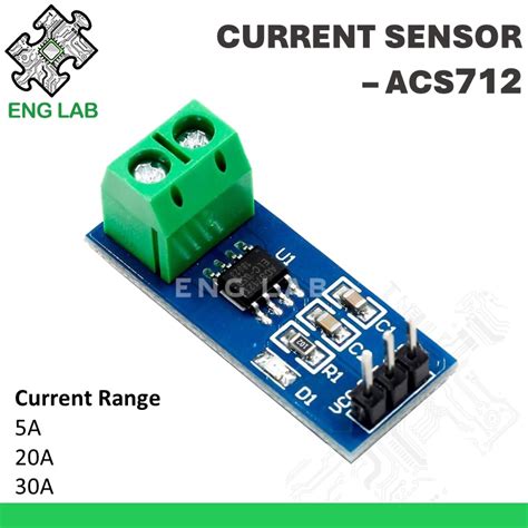 Englab★acs712 Corrente Sensor Módulo Medição 5a 20a 30a Faixa Acs712elc Detector De Monitor De