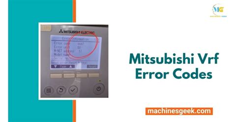 Mitsubishi Vrf Error Codes Machines Geek
