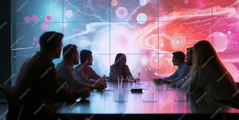 Collaborative Data Visualization In A Modern Workspace Premium Ai Generated Image