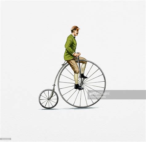Illustration d un homme équitation Vélocipède Vélocipède