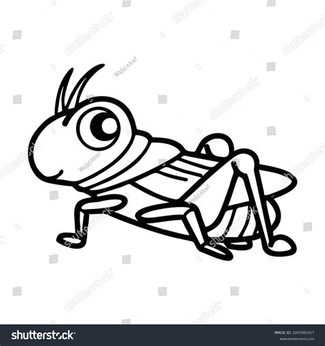 Grasshopper Clipart Black White Stock Vector Royalty Free 2207081017