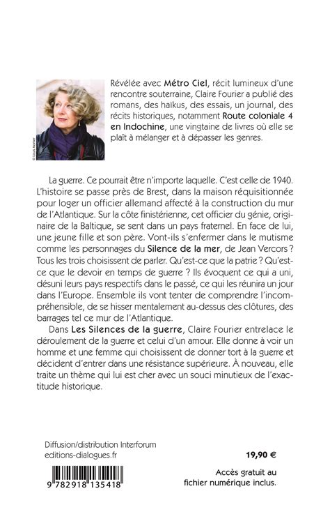 éditions Dialogues Claire Fourier Les silences de la guerre Prix Bretagne