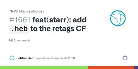Feat Starr Add Heb To The Retags CF Issue 1661 TRaSH Guides