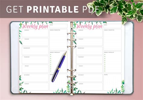 Download Weekly Plan And Checklist Stay Organized And Productive