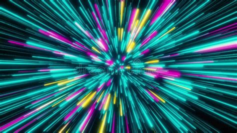 Vibrant Flowing Neon Rays On Black Background Stock Footage Video Of