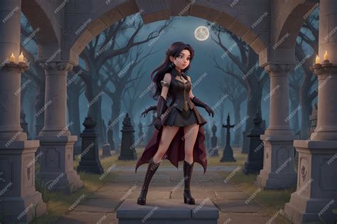 Premium Ai Image A Screenshot Of A Girl In A Dark Forest With A Full