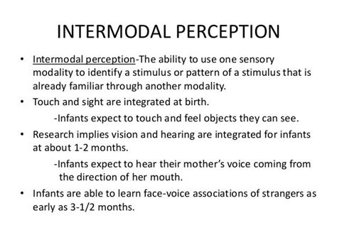 Intermodal Perception Mineintra