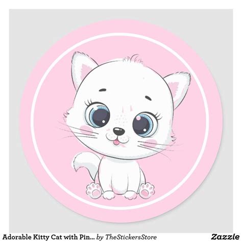 Adorable Kitty Cat Sticker Adorable Cat Illustration Cute Kitty Cat