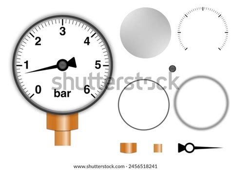 Illustration Manometer Analog Digital Measuring Pressuredegree Dashboard Stock Vector Royalty