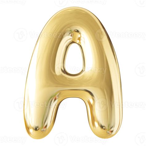 Gold 3d Bubble Font Letter A Uppercase 47451112 Png