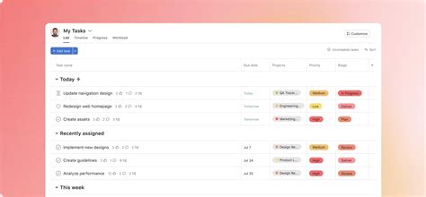 Explore Features Of Asana My Tasks • Asana