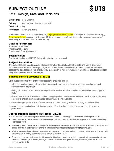 Ddd Summary Design Data And Decisions Subject Outline Design Data And Decisions