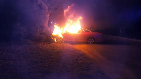 Gunnedah Car Crash Car Collides With Tree Bursts Into Flames On