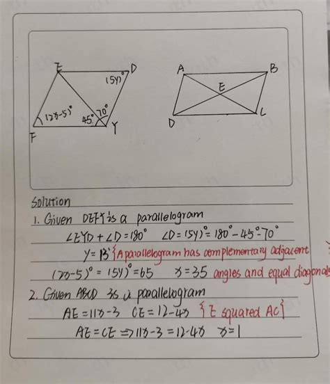 Solved Activity 2 Find The Value Of The Unknown Variables 1 In The