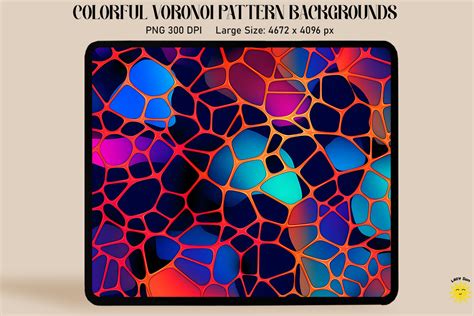Fluorescence Voronoi Diagram Pattern Graphic By Lazy Sun · Creative Fabrica