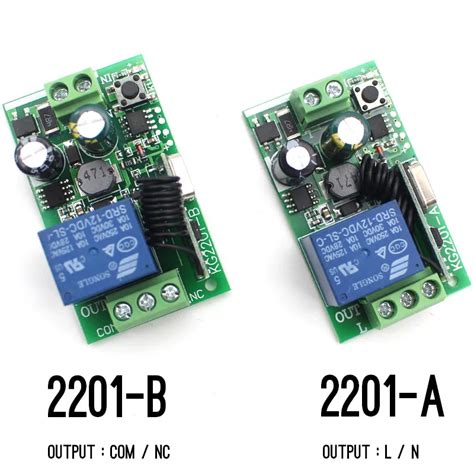 KTNNKG AC110V 220V Remote Relay Receiver L N Or NO NC Output 1CH