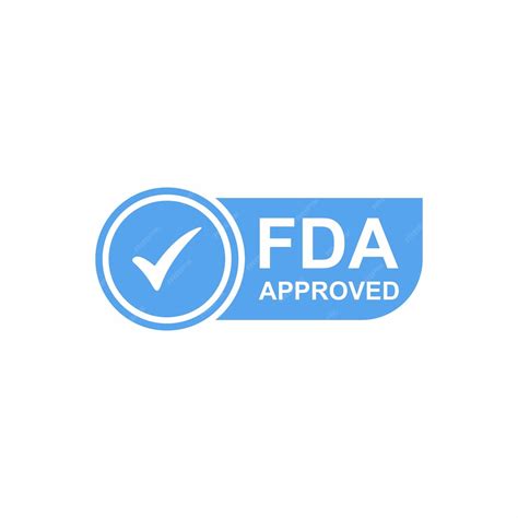 Fda 승인 식품 의약청 아이콘 기호 레이블 배지 로고 인감 프리미엄 벡터