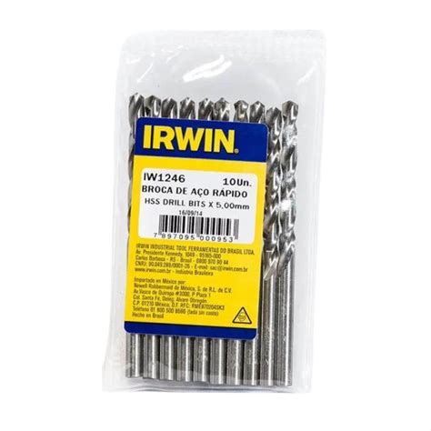 Broca Aço Rápído 50mm Irwin Para Metal Com 10 Unidades Fast Vidros