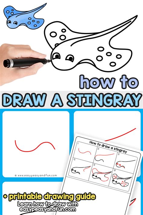 How To Draw A Stingray Step By Step Drawing Tutorial Easy Peasy And Fun