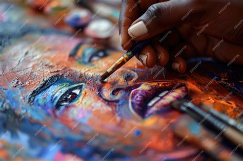 Premium Ai Image A Woman Artist Creating A Vibrant Mural That Pays