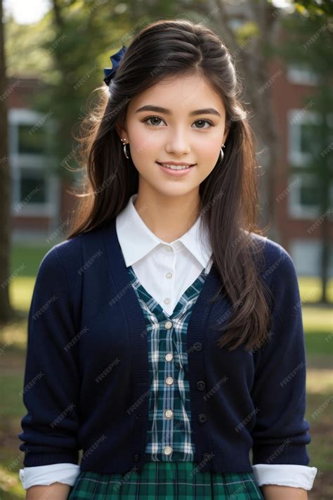 Premium Ai Image Very Pretty High School Girl In Uniform