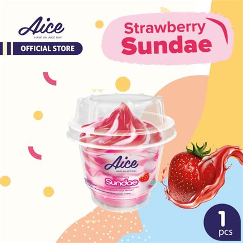 Jual Aice Strawberry Sundae Es Krim 100 Ml Di Seller Aice Ice Cream