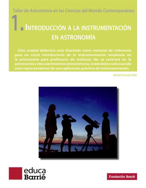 1 Introducción a la instrumentación en astronomía