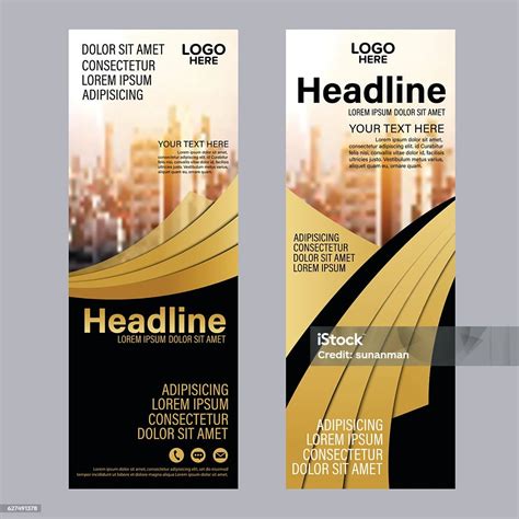 Ilustrasi Desain Flyer Tata Letak Brosur Emas Ilustrasi Stok Unduh
