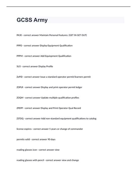 gcss army exam questions and verified correct answers 2024 gcss army