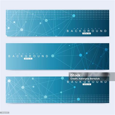 현대 벡터 배너의 과학적 설정 합니다 연결된 라인 및 점 Dna 분자 구조입니다 과학 벡터 배경입니다 의료 Tecnology 화학 디자인 Dna에 대한 스톡 벡터 아트 및