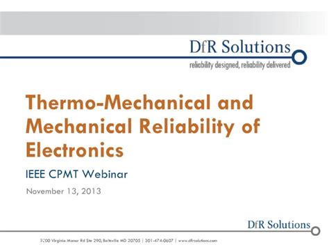 PDF Thermo Mechanical And Mechanical Reliability Of Electronics In Reliability Research In