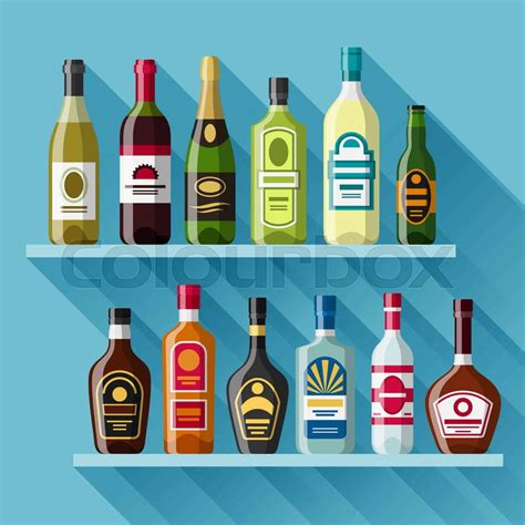 Alcohol Drinks Background Design Bottles For Restaurants An Colourbox