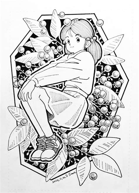 「おはようございます☀朝の再掲のお時間です。 「ナンテン」 秋・冬にかけての植物の実をテーマにしたものをもう少し描いてみて」しんぷる さいもんの漫画