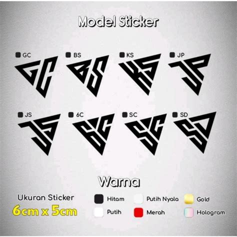 Jual Stiker Gc Bs Logo Sticker Racing Ks Jp Stiker Visor Js 6c Sc