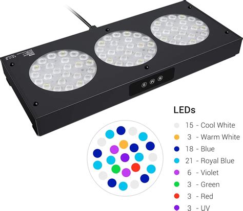 NICREW Aquarium LED Reef Light 150W Dimmable Full Spectrum Marine LED
