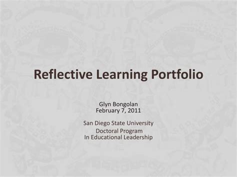 Ppt Reflective Learning Portfolio Powerpoint Presentation Free