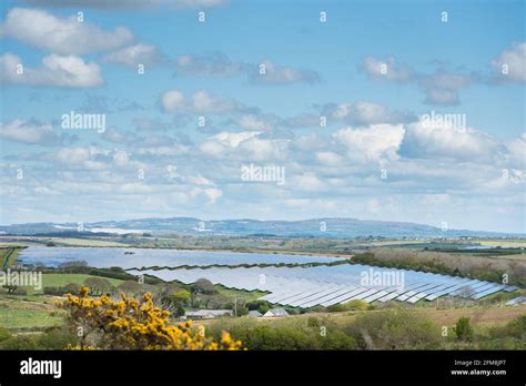 Nanteague Solar Farm Near Truro Cornwall UK Stock Photo Alamy