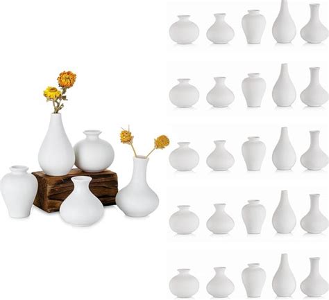 Kleine Witte Keramische Vaas Decoratieve Vazen Voor Bloemen Set Van