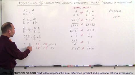 Precalculus Algebra Fundamental Review Of Simplify Fractions Theory Youtube