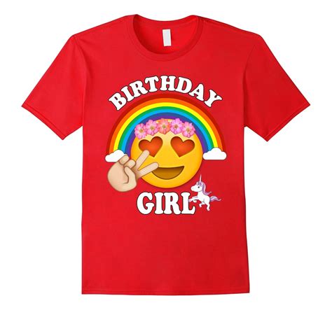 Emoji Birthday Shirt For Girls Unicorn Rainbow Cute Cd Canditee