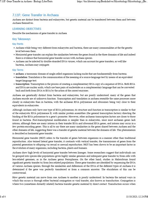 711f Gene Transfer In Archaea Biology Libretexts Pdf Gene Archaea