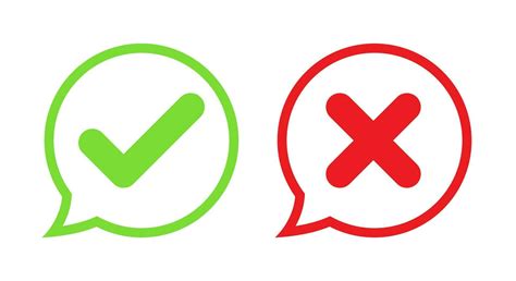 Check And X Cross Icon Vector In Speech Bubble Line Approve And Reject Sign Symbol 29886213