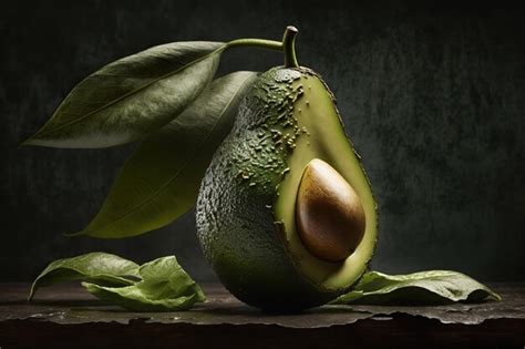 Delicioso Aguacate Con Propiedades Nutricionales Generado Por Ia Foto