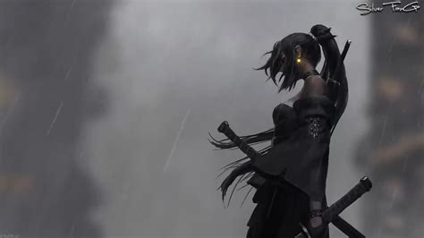 Girl Samurai Rain Hd Live Wallpaper Free Animated Desktop Background