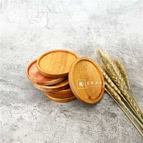 Promo Tatakan Gelas Kayu Bulat Coaster Gelas Alas Gelas Alas