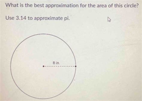 Solved What Is The Best Approximation For The Area Of This Circle Use