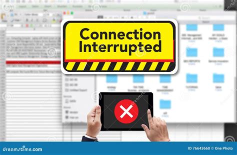 Computer Interrupted Attention Alert Connection Interrupted War Stock