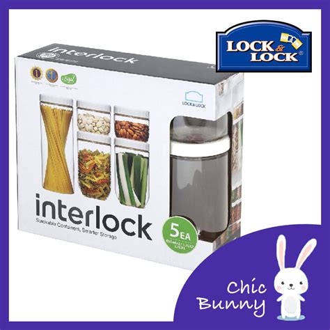 Locknlock Interlock Wide Type Round Plastic Container 5 Pcs Set Inl403s5 Shopee Malaysia